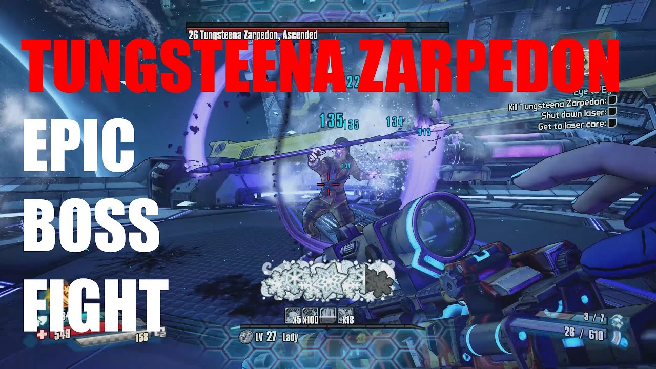 Borderlands The Pre Sequel - Tungsteena Zarpedon EPIC BOSS FIGHT ...