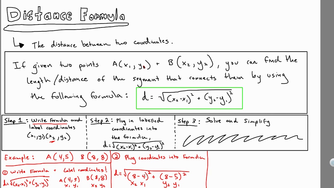 Math 1.6 - Video Lesson #3 Distance Formula - YouTube