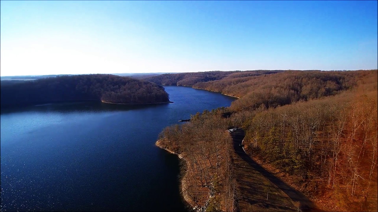 Aerial Drone Video of Prettyboy Reservoir and Dam, Northern Baltimore ...