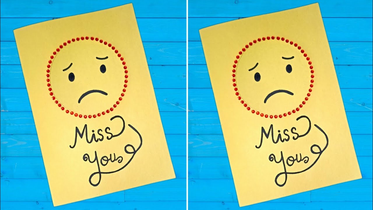 DIY Miss You Card idea // How to make Miss You Greeting Card // Easy ...