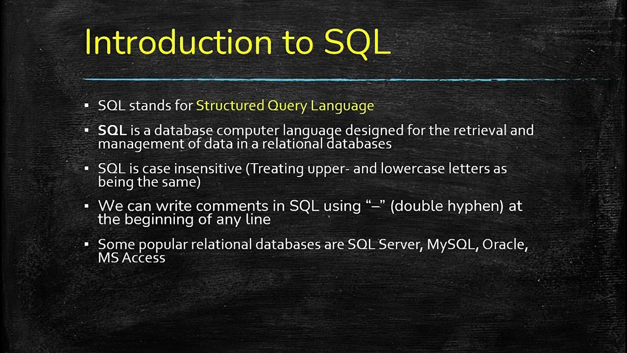 2. Introduction - SQL - @CodeFlew - YouTube