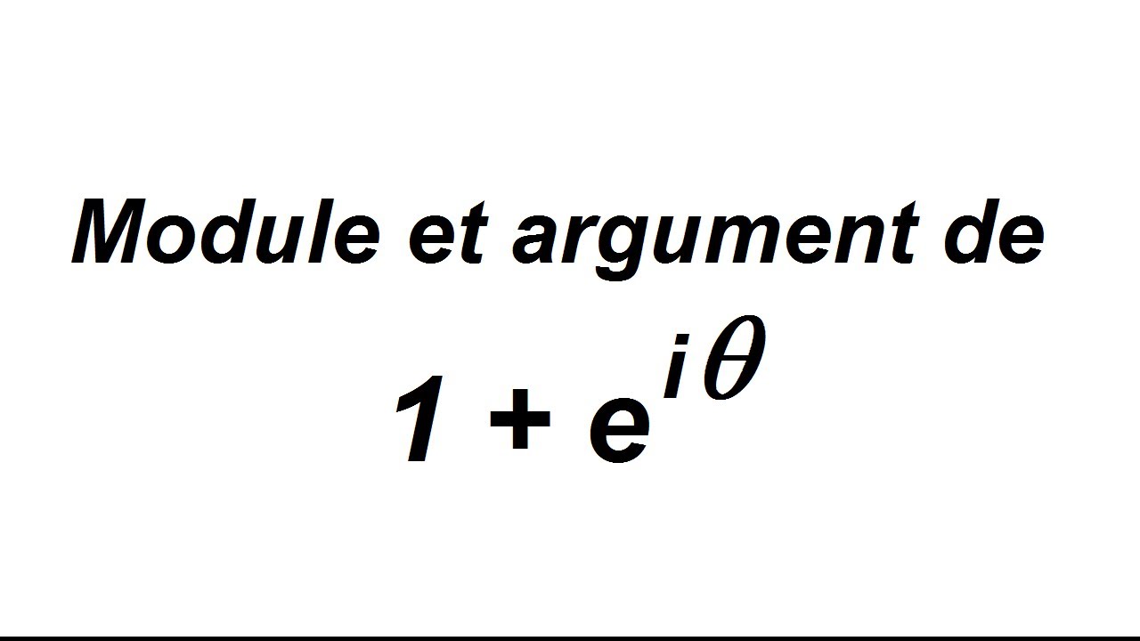 Méthode de l'arc moitié pour calculer un module et un argument - YouTube