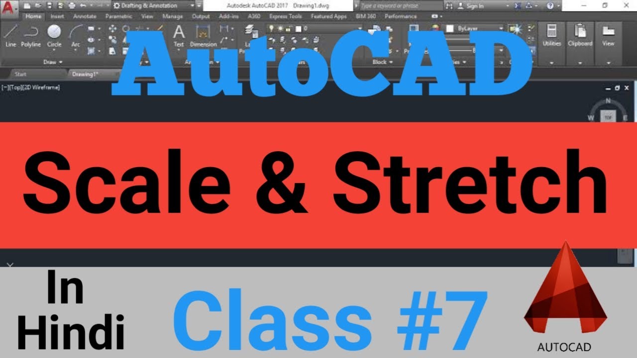 AUTOCAD TUTORIAL I SCALE COMMAND I STRETCH COMMAND I AUTOCAD TUTORIAL FOR BEGINNERS I IN HINDI ...