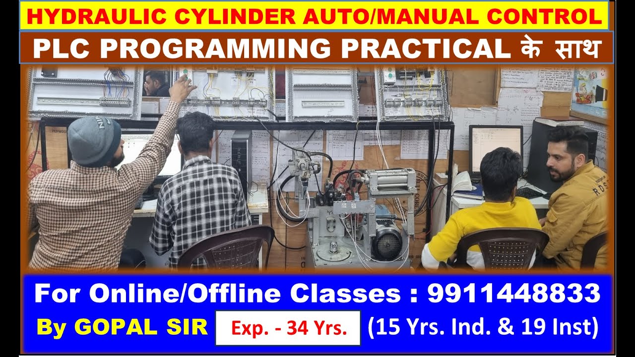 HYDRAULIC CYLINDER AUTO/MANUAL CONTROL की PLC PROGRAMMING & WIRING ...
