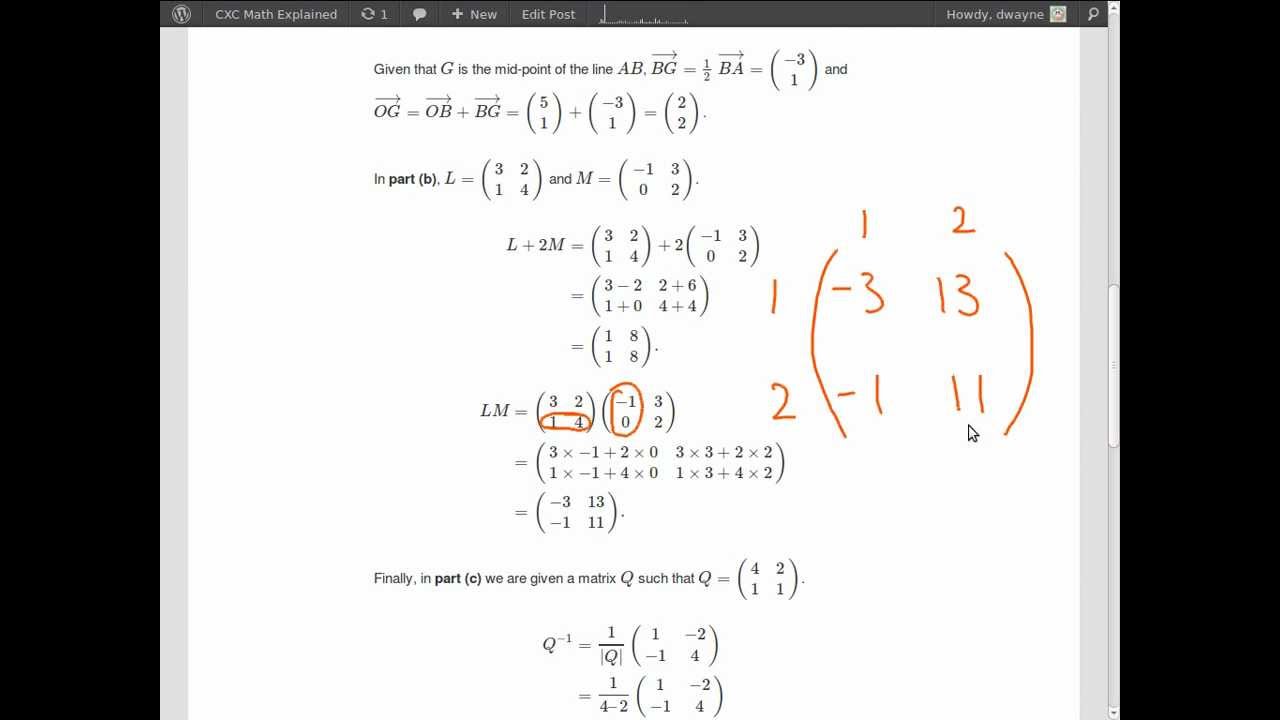 CXC Math Explained: CSEC Math Jan 2012 Paper 2 Question 11 b - YouTube
