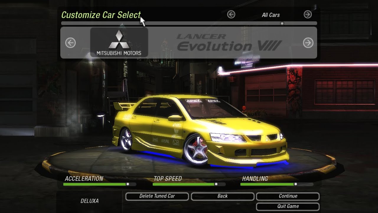 NFS Underground 2 - Mitsubishi Lancer EVO VIII - YouTube