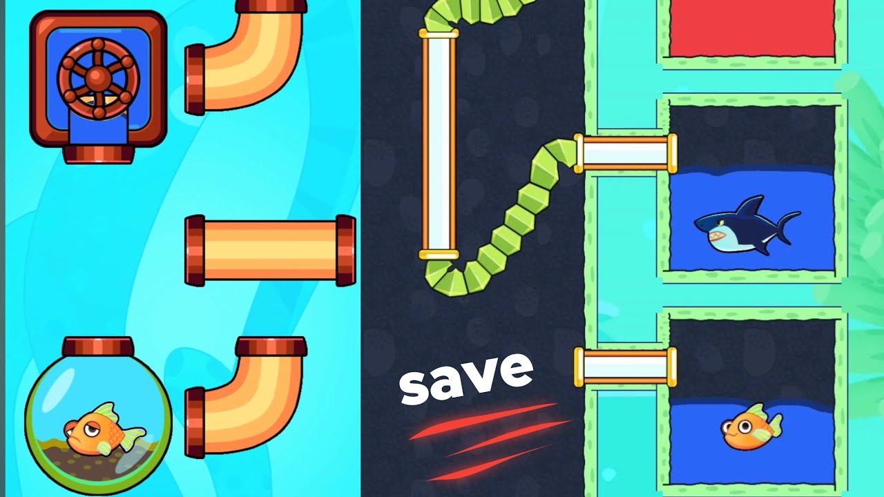 save the fish // challenge 99 // puzzle game // rescue gameplay - YouTube