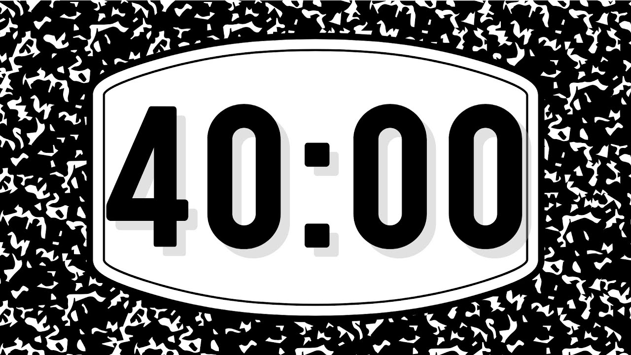 40 MINUTE CLASSIC NOTEBOOK 📓 COUNTDOWN TIMER | NO MUSIC | DIGITAL ALARM ...