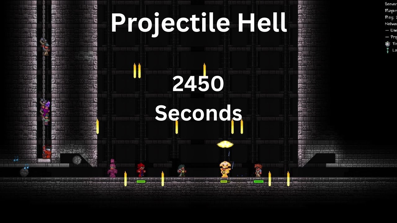 Terraria Projectile Hell 2450 Seconds - 40 minutes - YouTube