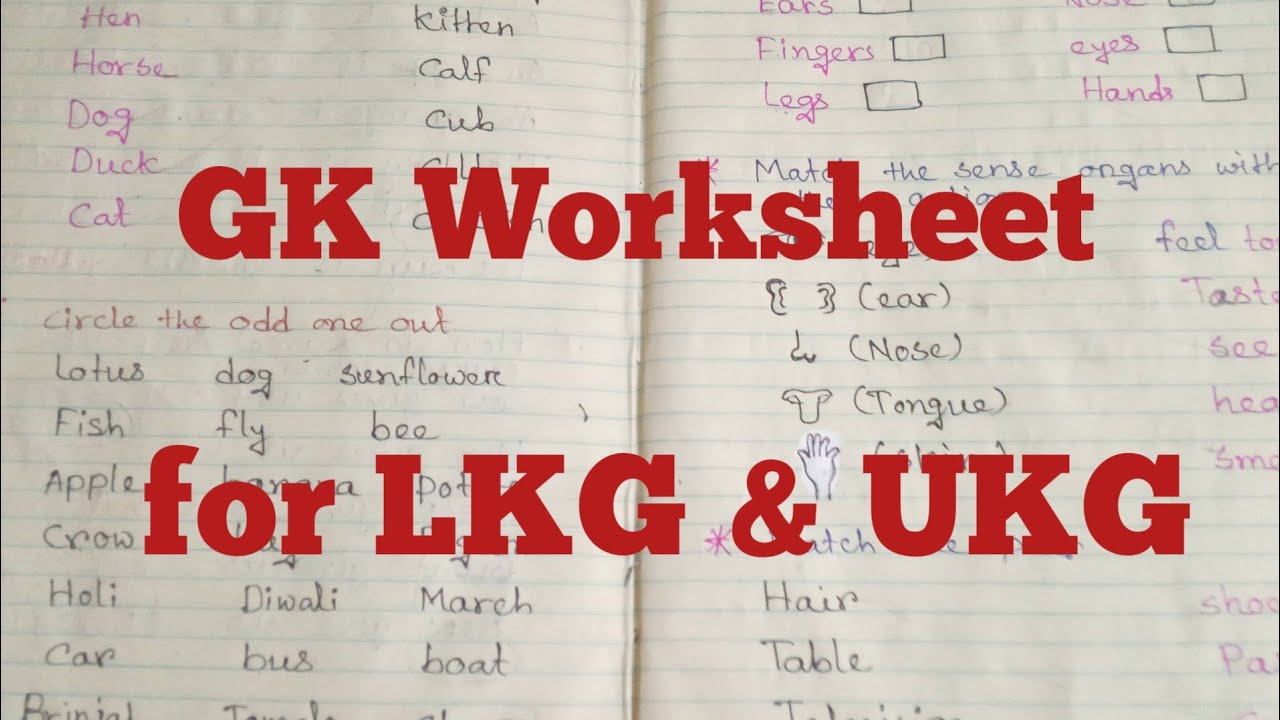 GK questions and answers worksheet for LKG UKG ll LKG & UKG GK ...