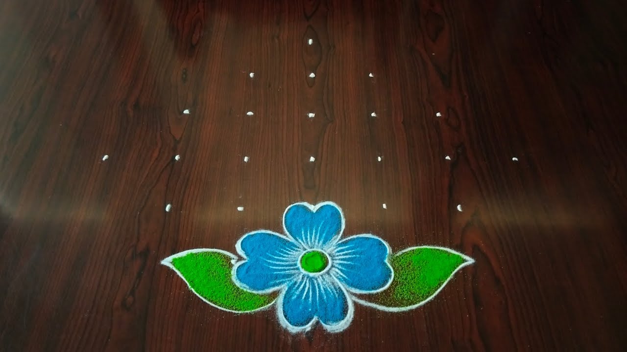 Easy latest daily kolam design (7×1) dot's... - YouTube