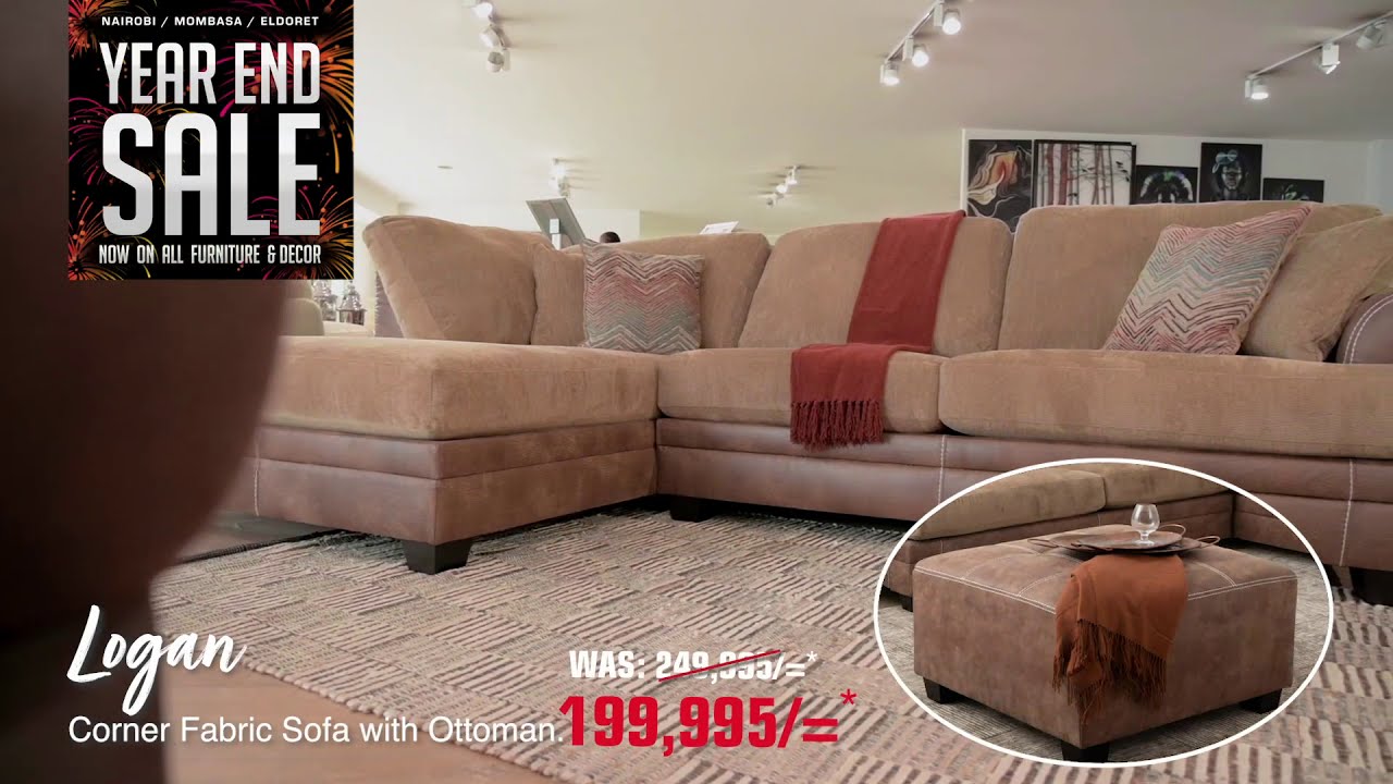 Year End Sale 2020 | Corner Fabric Sofa with Ottoman - Logan ...