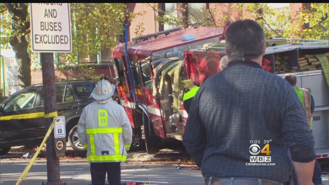 Five Hurt In Fire Truck Crash In Back Bay - YouTube