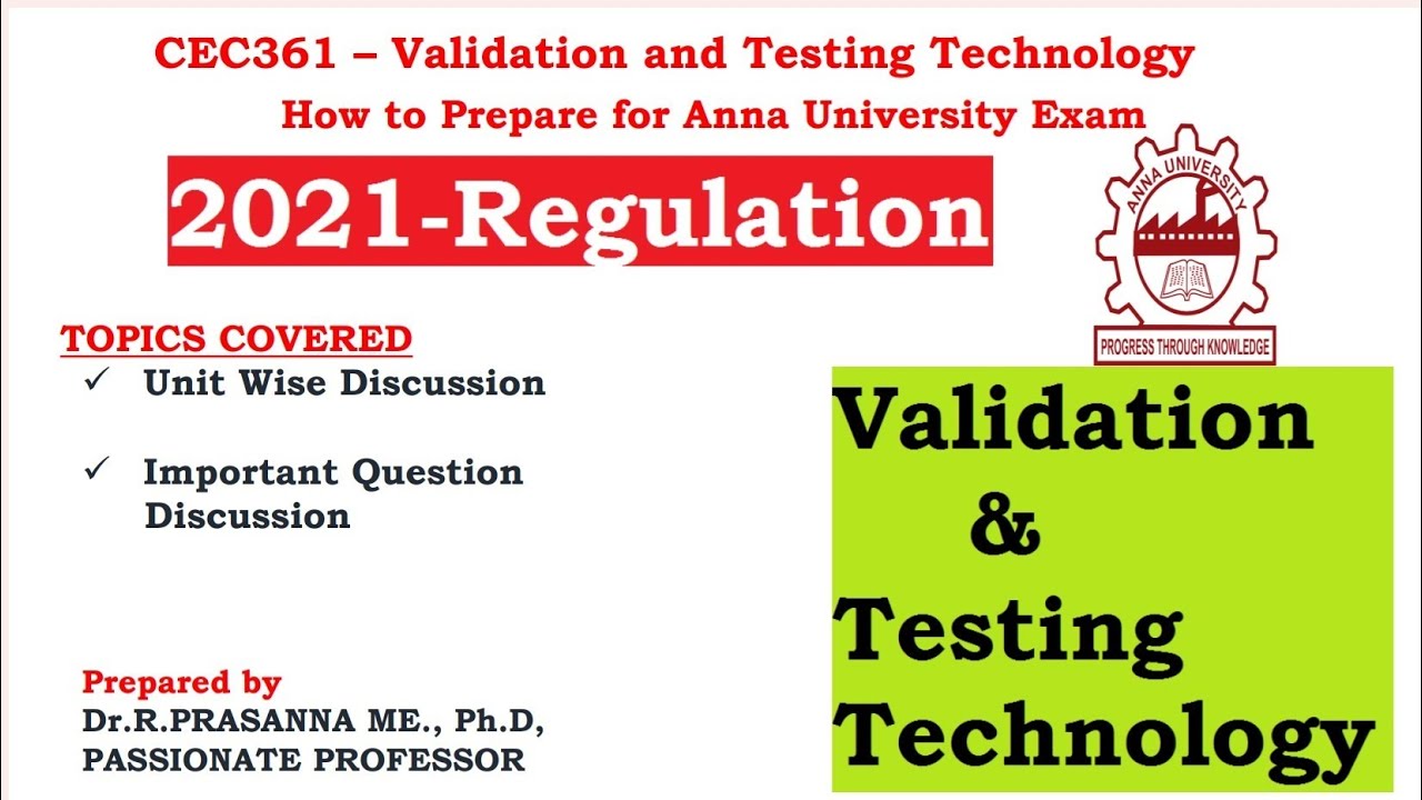 Anna University Exam Preparations - CEC361 Validation & Testing ...