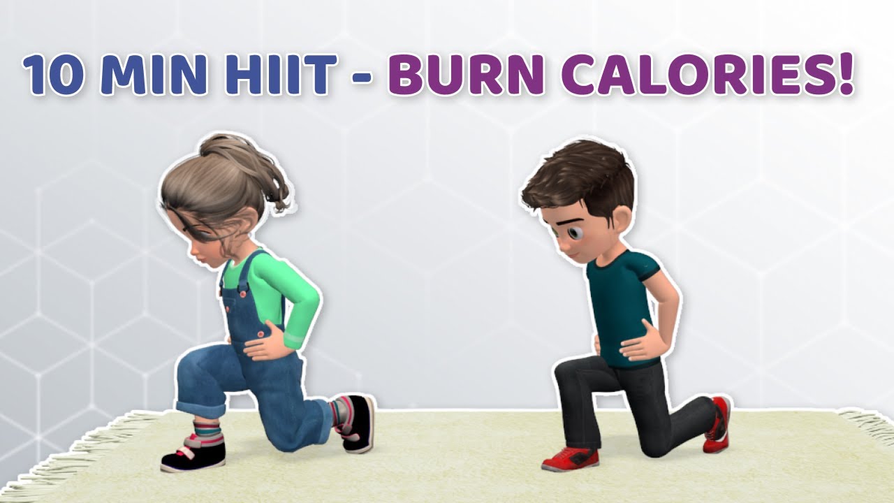 10 MIN HIIT WORKOUT FOR KIDS: Burn calories! - YouTube
