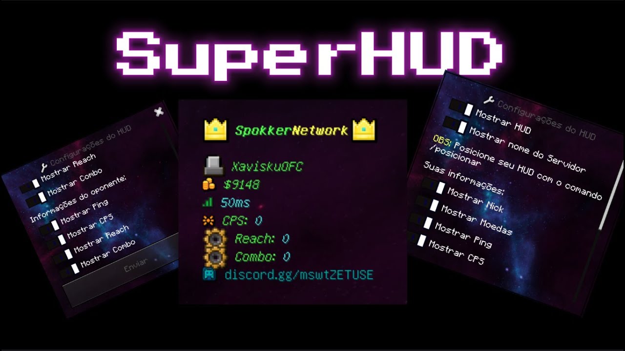 Novo melhor plugin de hud para pocketmine! New best hud plugin for pocketmine! SuperHUD(PM 3, 4 ...