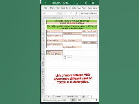 TOCOL FUNCTION IN EXCEL #excel #exceltips #exceltricks #exceltutorial #excelformula #exceltrick ...
