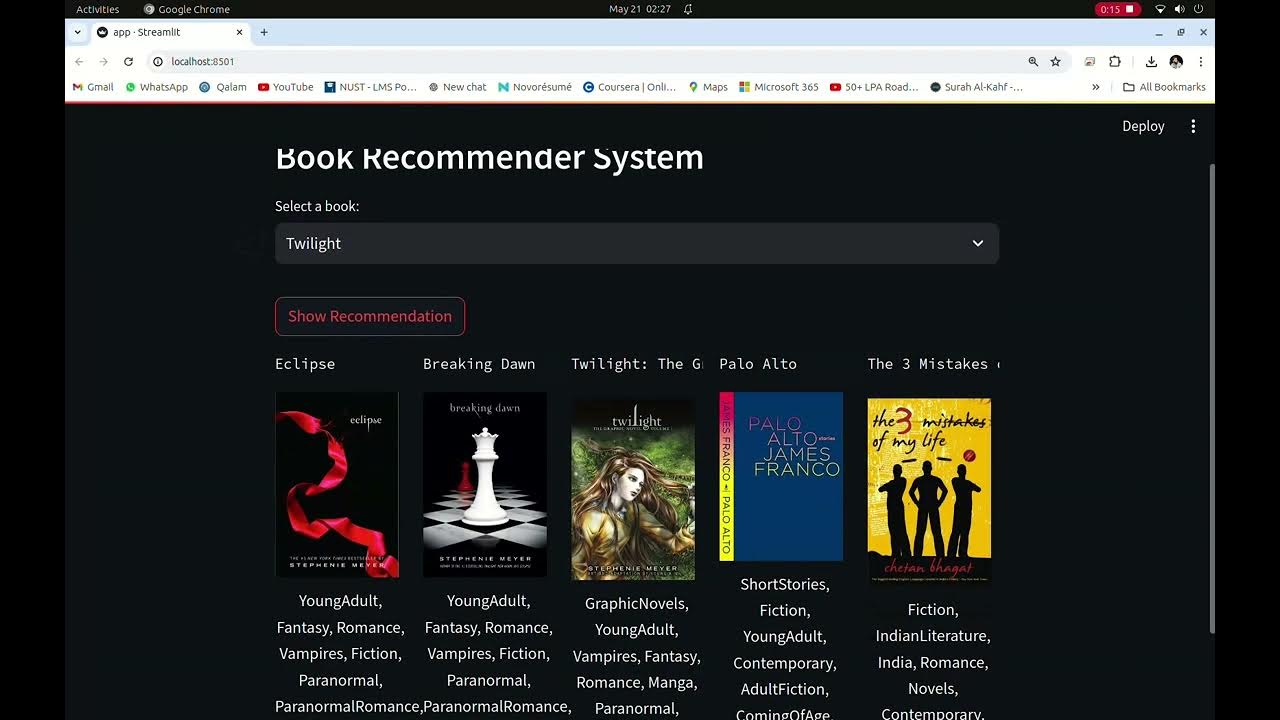 Hybrid Book Recommendation System 📚 | Data Science Project Demo Using ...