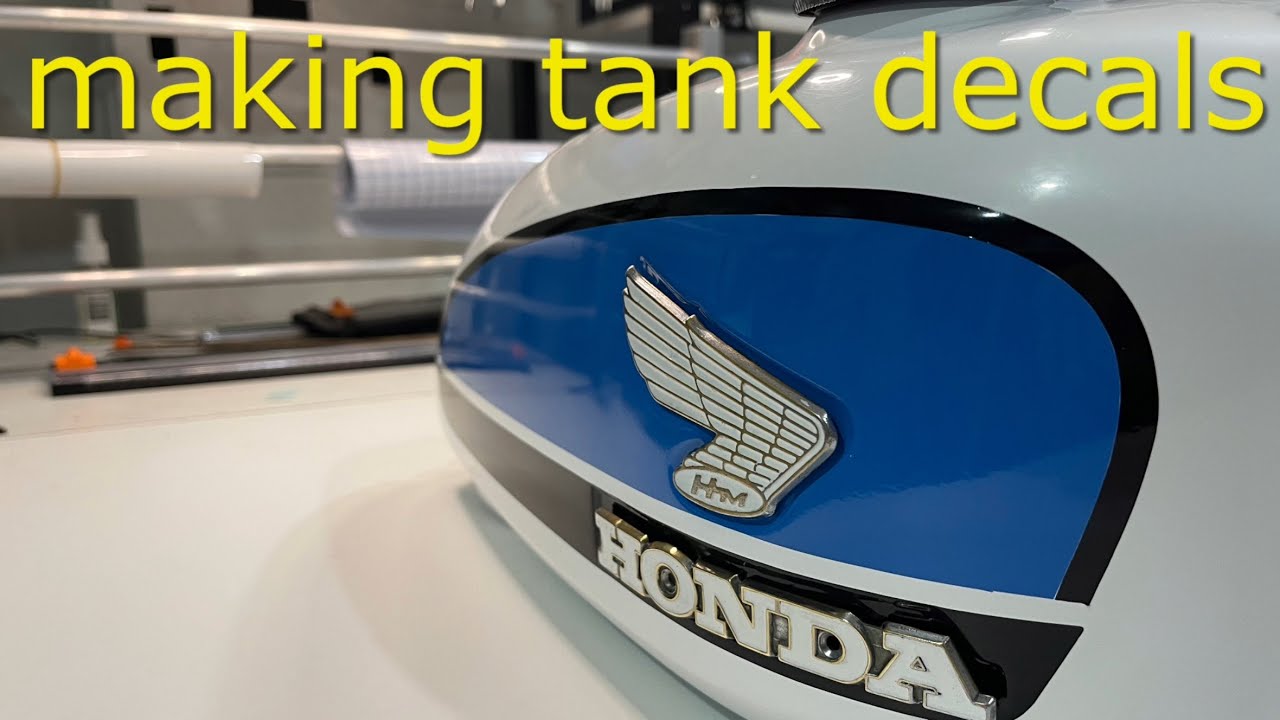 1972 Honda cb100 making tank decals #hondamotorcycles - YouTube