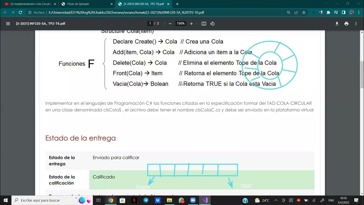 Cola Circular Estructuras de Datos 1 Ubaldo - YouTube