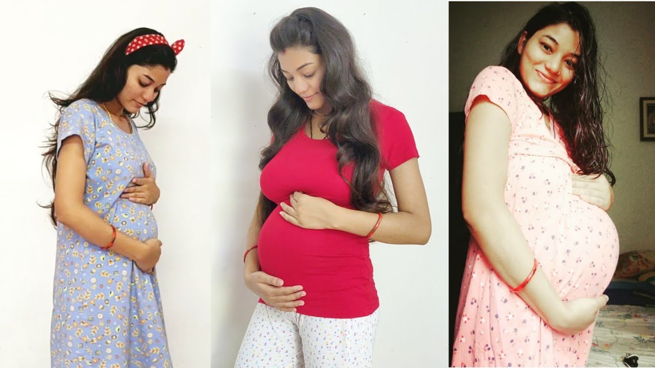 My Pregnancy Transformation (Month by Month) Belly transformation - YouTube