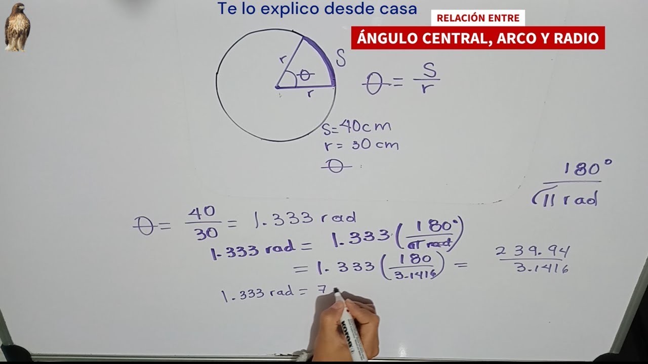 Relación entre ángulo central, arco y radio - YouTube