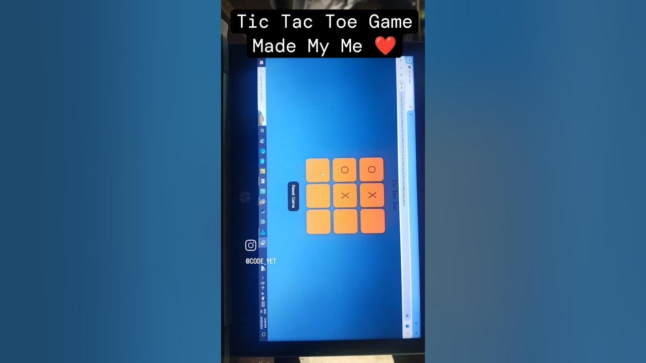 Tic Tac Toe game Made By me using Html, Css, JavaScript #reel #html #javascript #codinglife ...