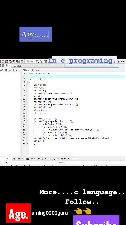 c programing age application in hindi c project # ...