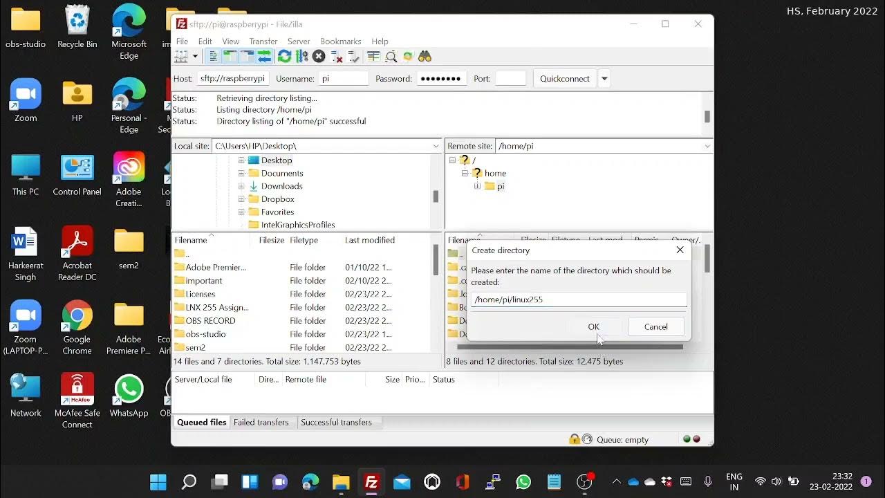 How to transfer files from your Personal Computer to Raspberry pi using Filezilla. - YouTube