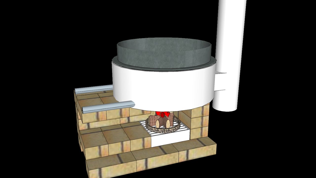 열기고리 가마솥화덕 Rocket Stove with double heating circle - YouTube