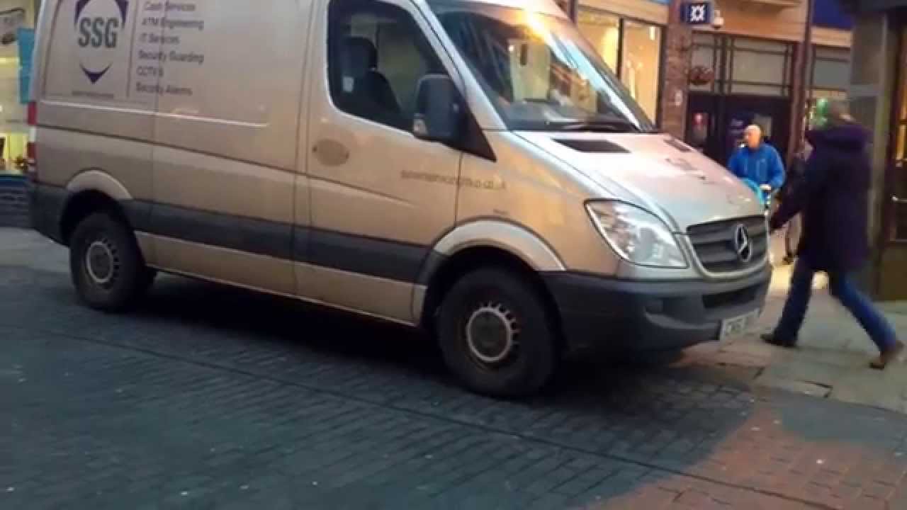 SSG security vehicle "under attack" Coop bank Durham City. - YouTube