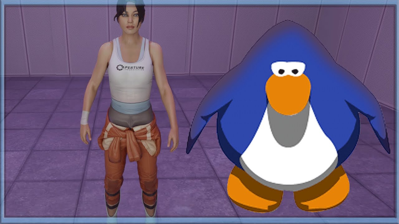 Chell Does The Club Penguin Dance - YouTube