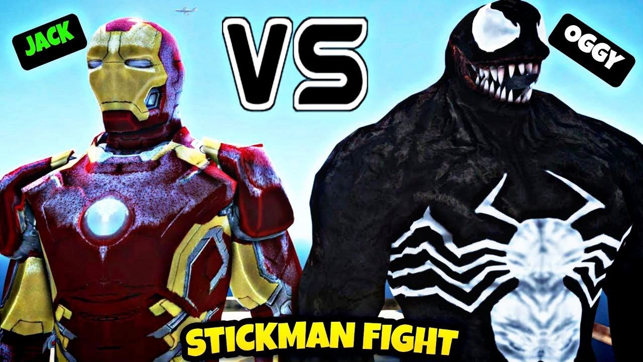 😂OGGY BECOMES VENOM AND FIGHT WITH IRONMAN JACK IN STICKMAN CLASH ...