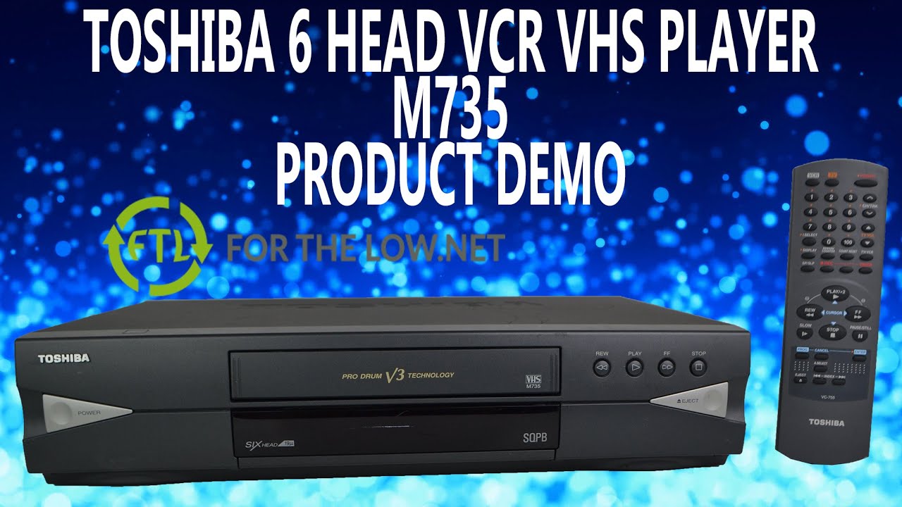 Toshiba 6 Head VHS Video Cassette Recorder Player Product Demonstration ...