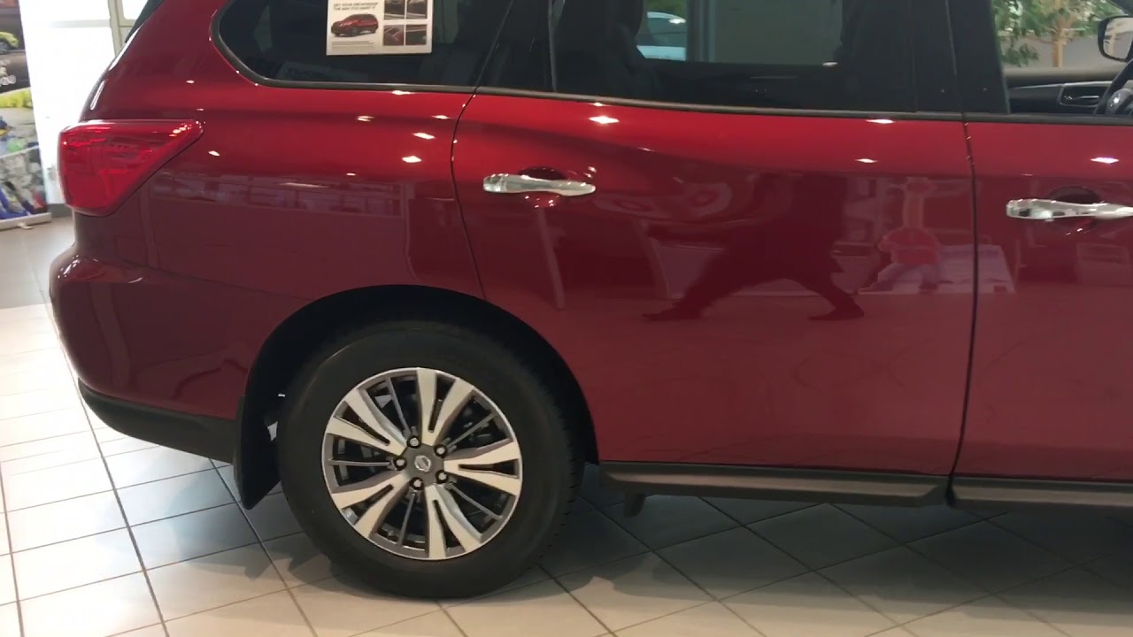 A LOOK AT THE 2018 RED NISSAN PATHFINDER SL PREMIUM - YouTube