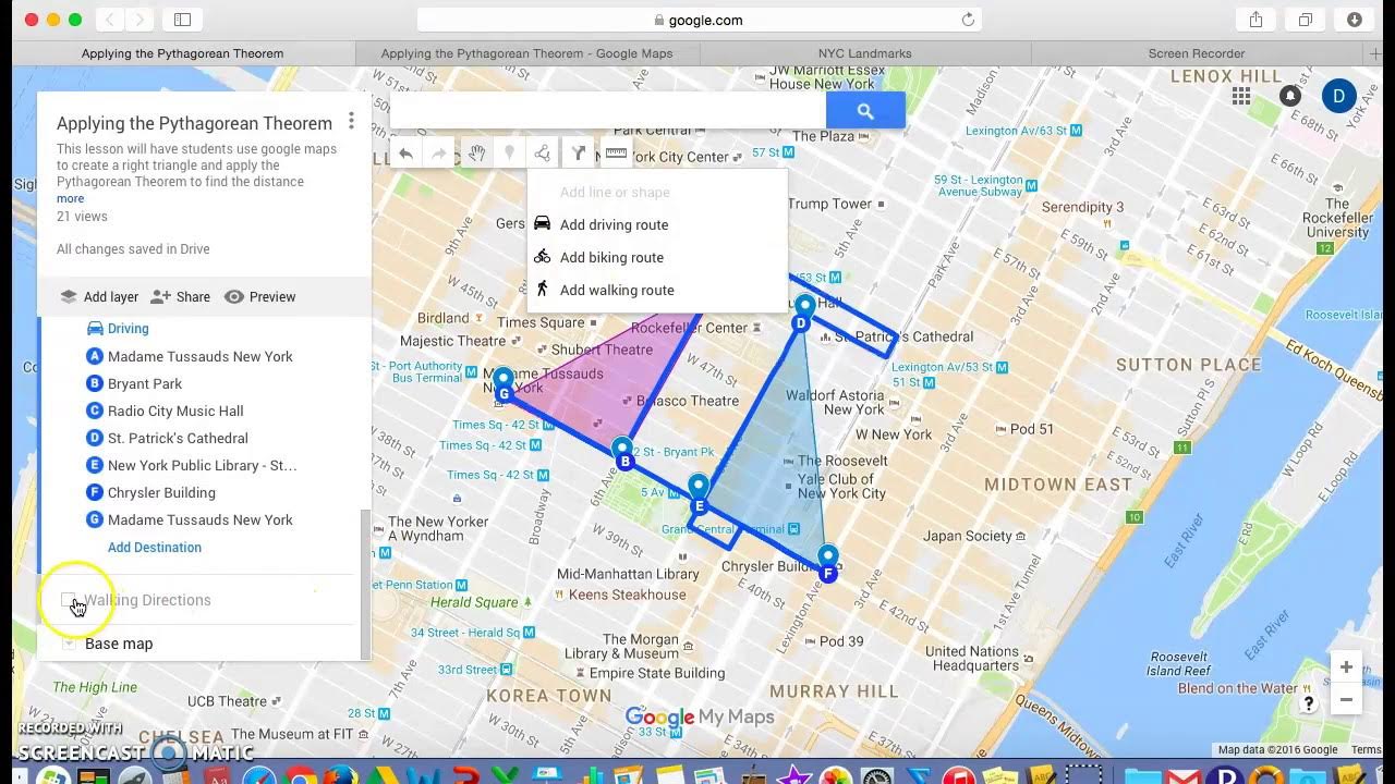 Applying the Pythagorean Theorem on Google Maps - YouTube