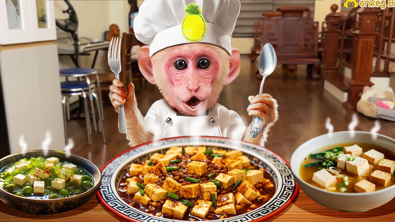 Monkey Bibi and Dad Cook Delicious Bean Soup Together | Heartwarming ...