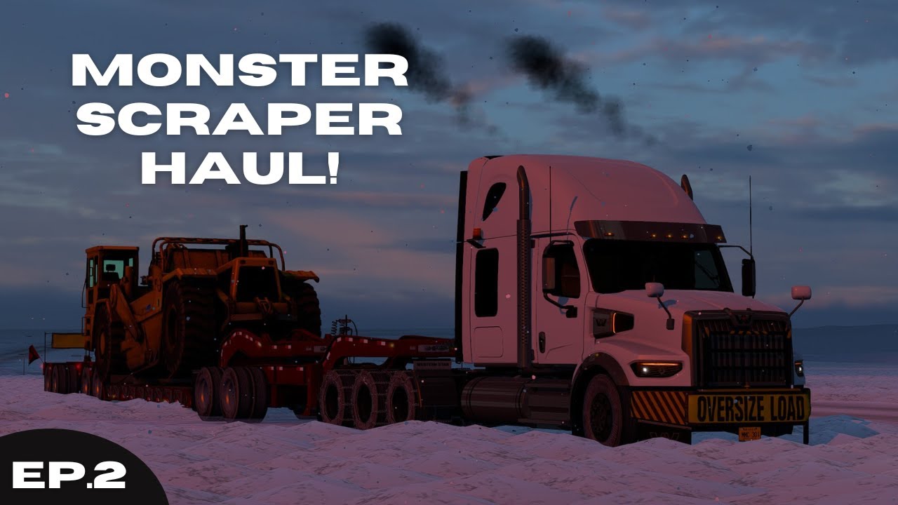 Hauling a Monster Scraper Across Alaska in the Western Star 49X - ATS ...