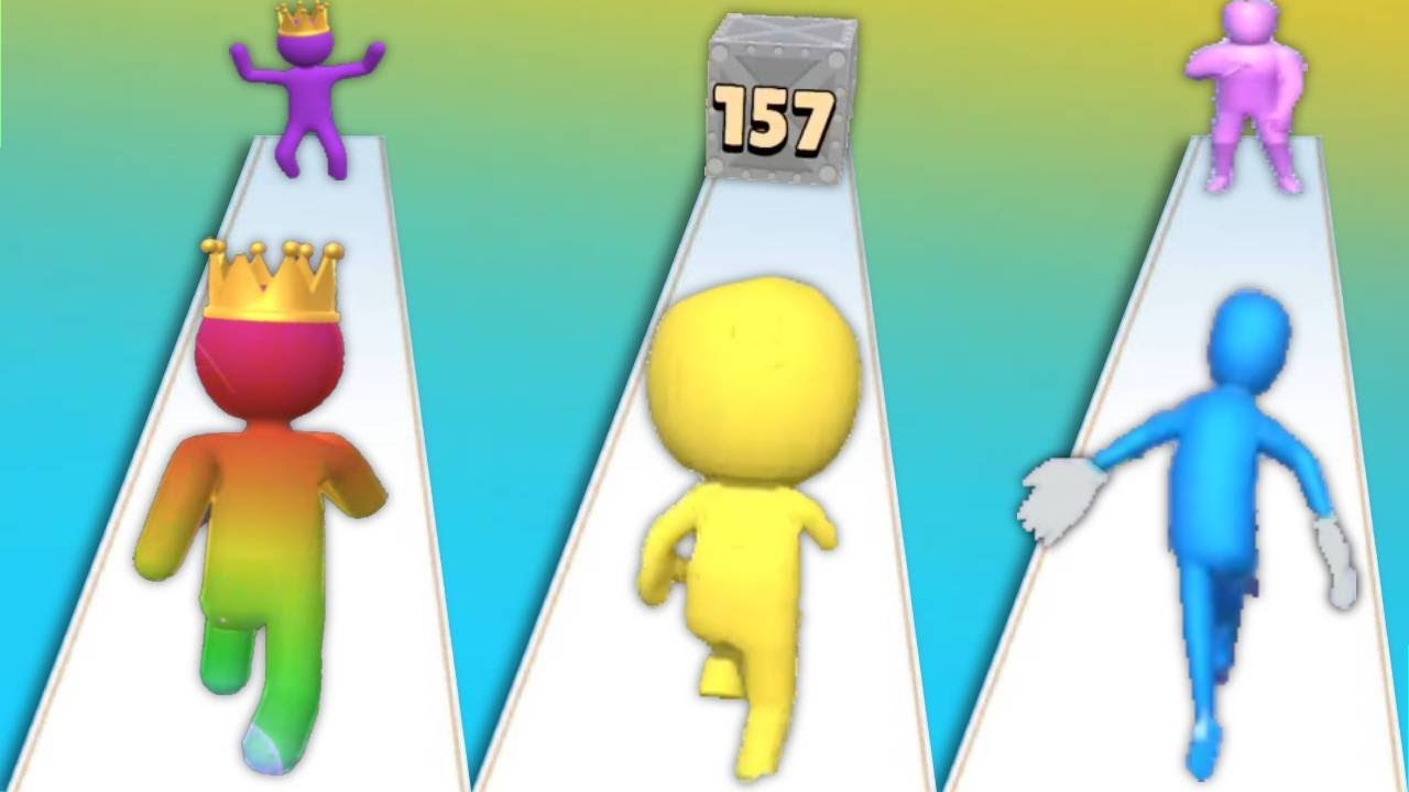 GIANT RUSH vs PUSH HARDER vs SLAP AND RUN - Satisfying Stickman Triple ...