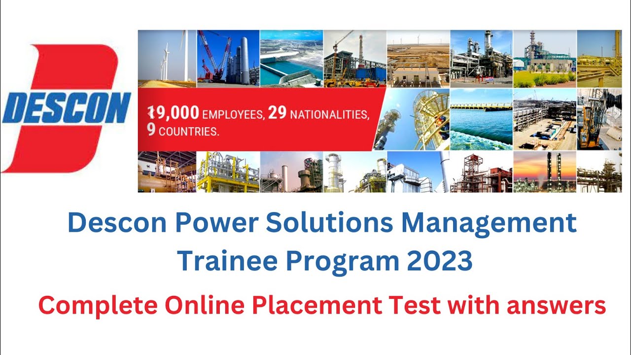 Descon Management Trainee Officer Complete Online Assessment Test 2023 ...