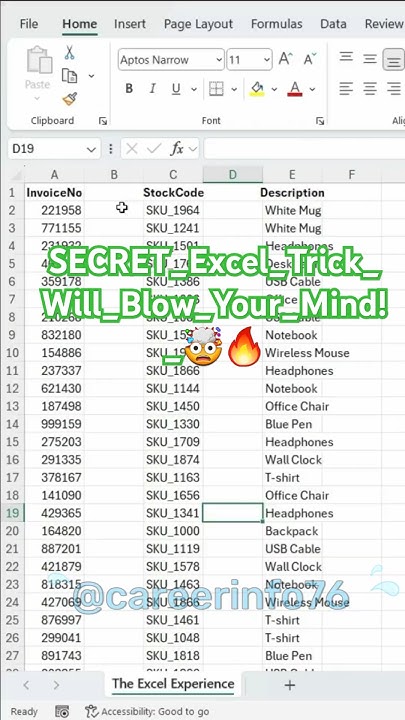 SECRET_Excel_Trick_Will_Blow_Your Mind🤯🔥 #excel #asmr #computer #excelformula #tricks #exceltips ...