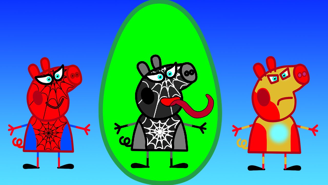 Peppa Pig English Paint, Spiderman, Hulk, IronMan, Venom, Kinder ...