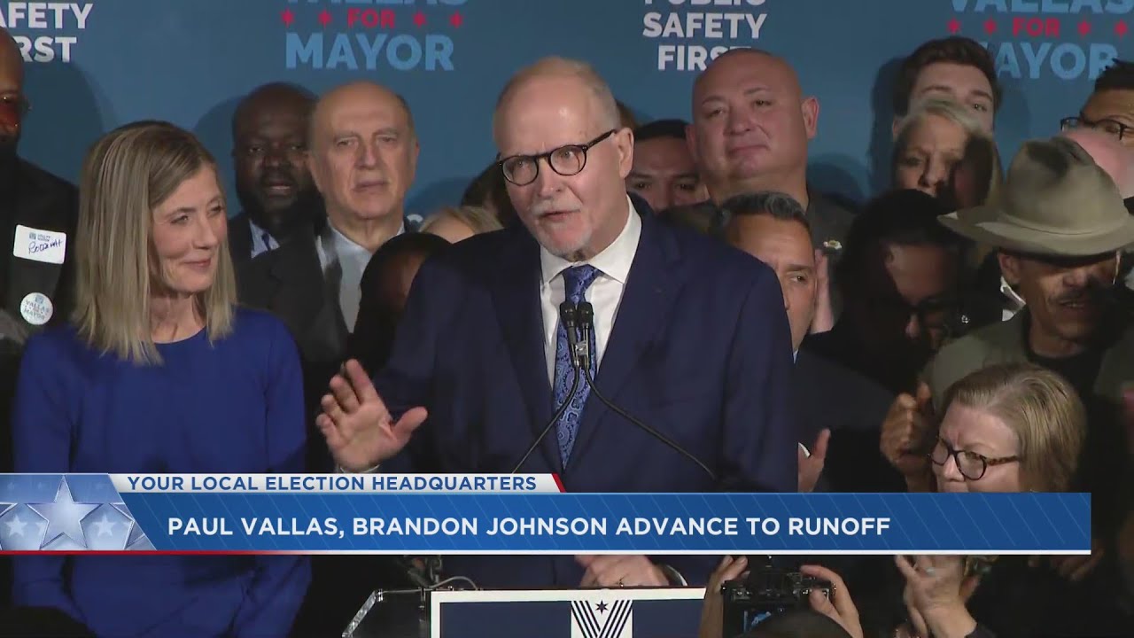 Paul Vallas speaks to supporters after advancing to the runoff for ...