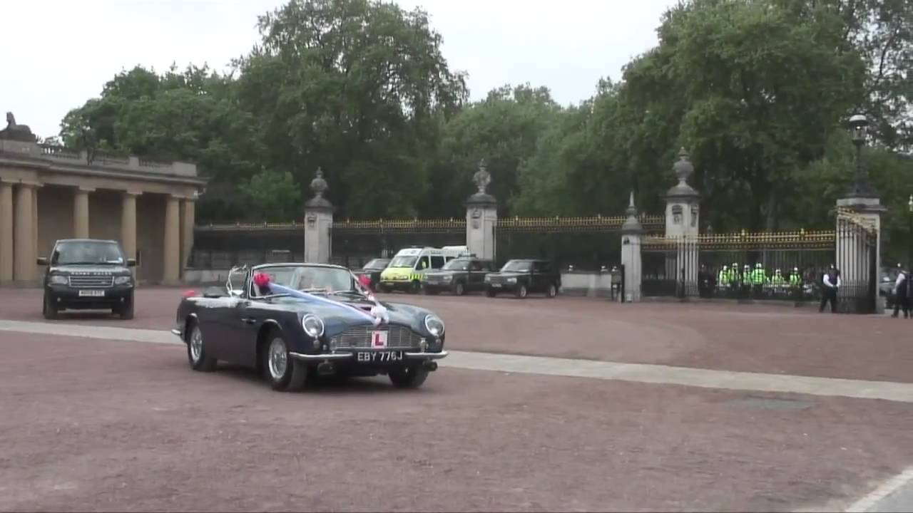 The Duke and Duchess of Cambridge leave Buckingham Palace in an Aston ...