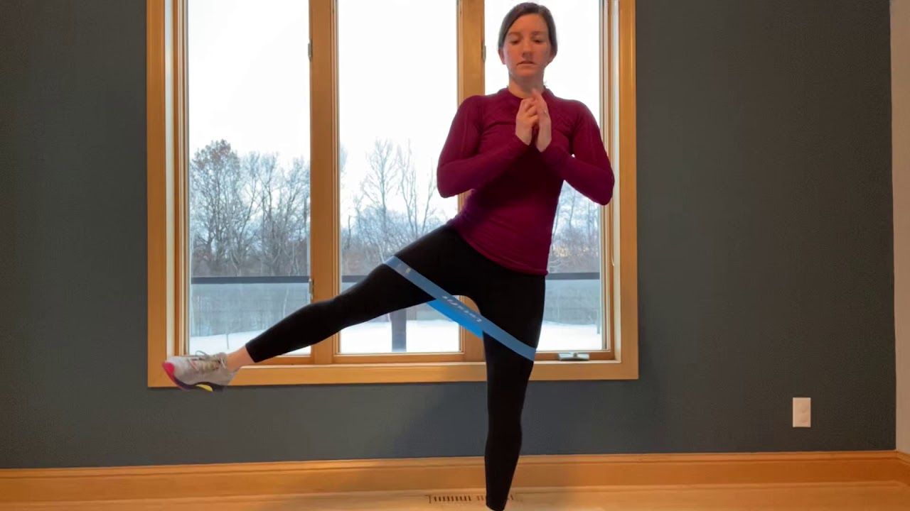 Mini-band squat time alternating lateral leg lifts - YouTube