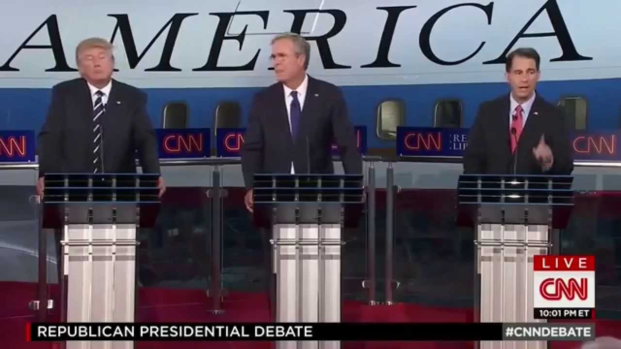 Trump Lets Loose on Jeb Your Brother Gave Us Obama CNN GOP Debate 1 ...