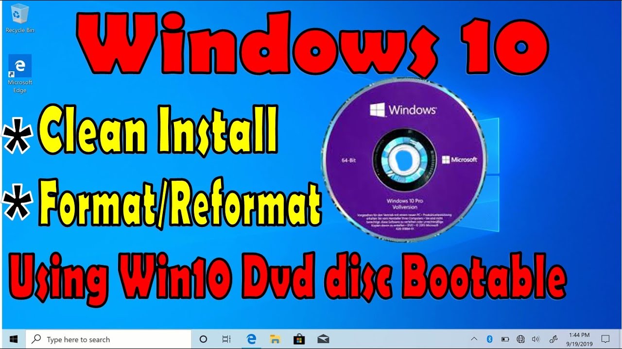🔴How to Format/Reformat using Windows 10 DVD Disc Bootable-2020 | ACER ...