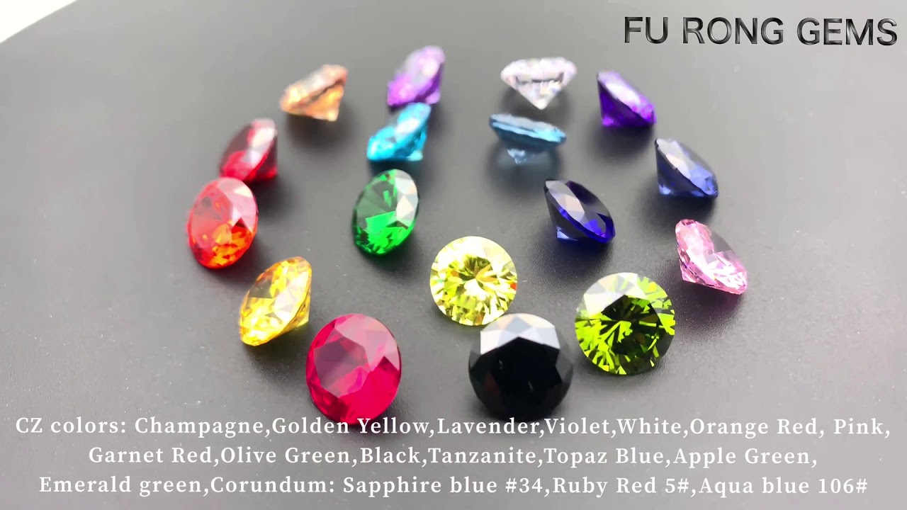 Loose Cubic Zirconia Round faceted 12mm Colored Gemstones wholesale ...