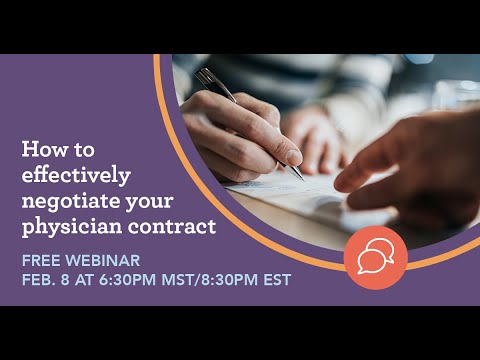 How to effectively negotiate your physician contract - Webinar - YouTube