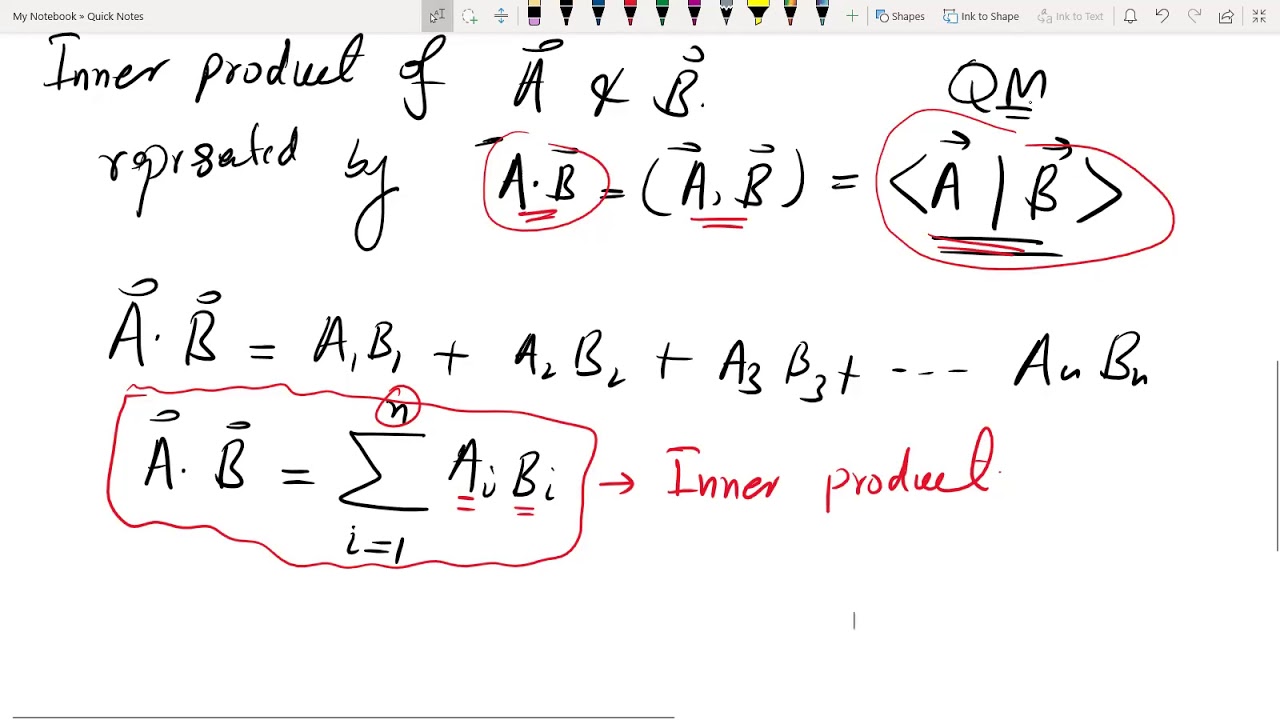Lecture-5 Inner Product, Norm, and Orthogonality of N dim vectors - YouTube